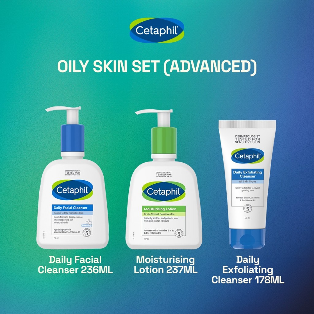 Oily Skin Set (Advanced) ( Daily Facial Cleanser 236ML + Moisturising ...