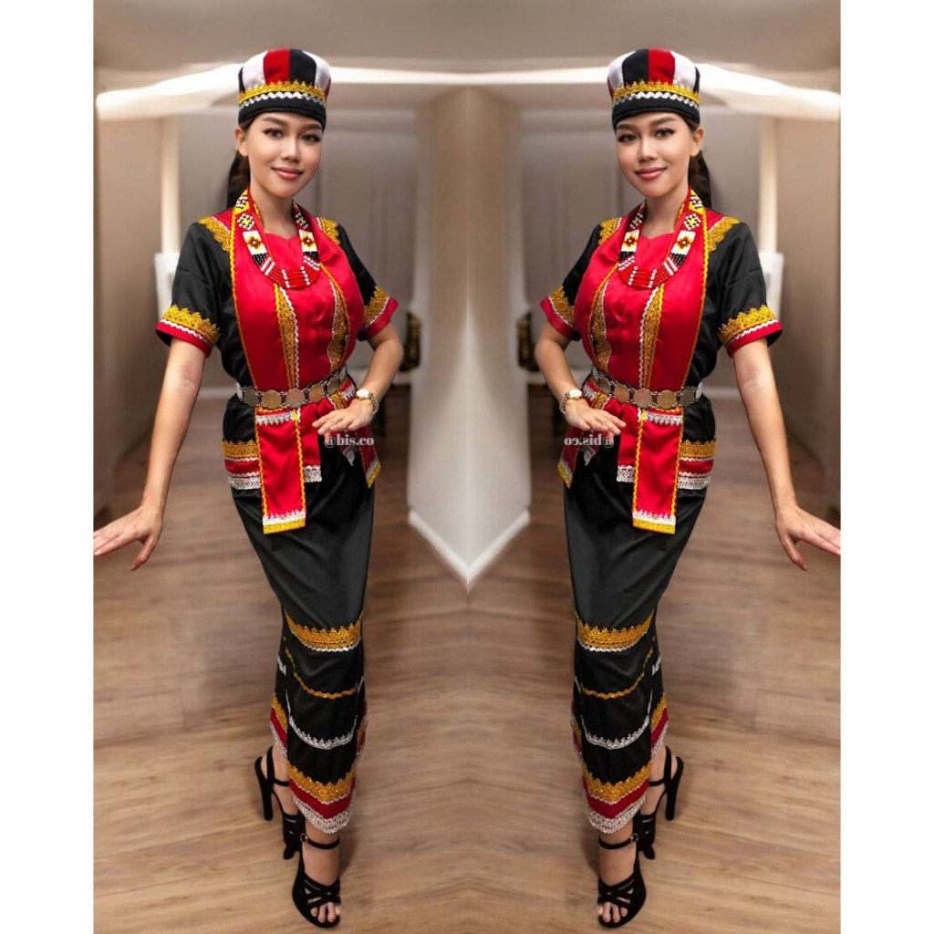 Set Costume Bidayuh Perempuan Preorder (Baju+Skirt+Selampai) | Shopee ...