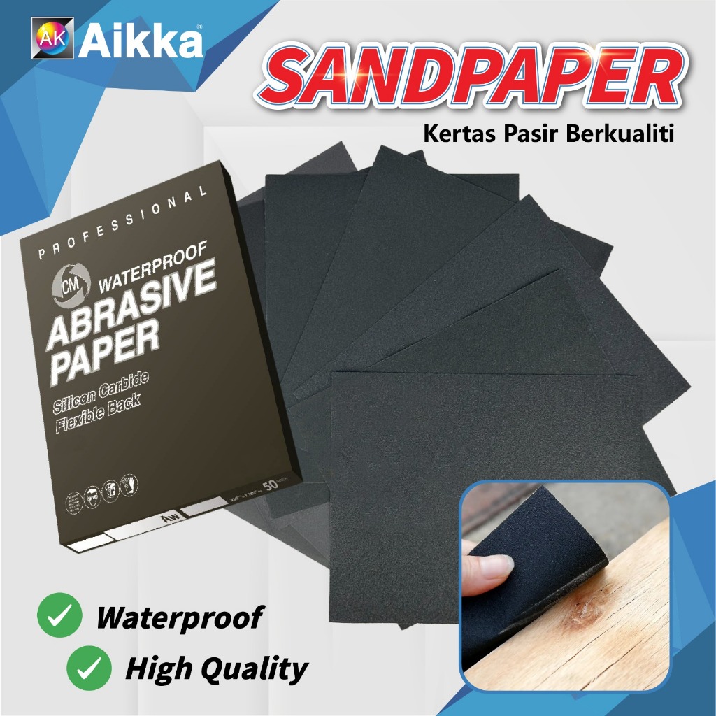 AIKKA High Quality Sand Paper 1pc Wet Dry Sandpaper Abrasive SandPaper ...