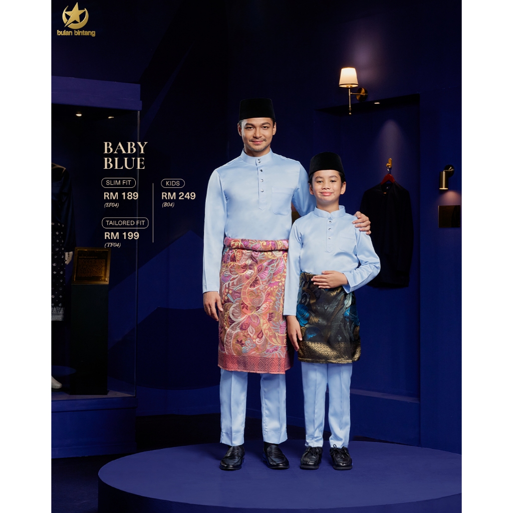 [SLIM FIT] LIGHT BLUE - BAJU MELAYU BULAN BINTANG 2025 | Shopee Malaysia