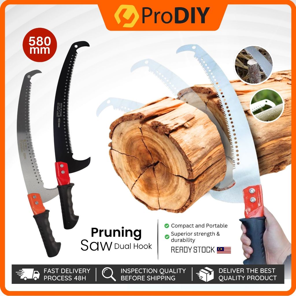 580mm Pruning Saw Dual Hook Tree Cutter Telescopic Pruning Shears ...