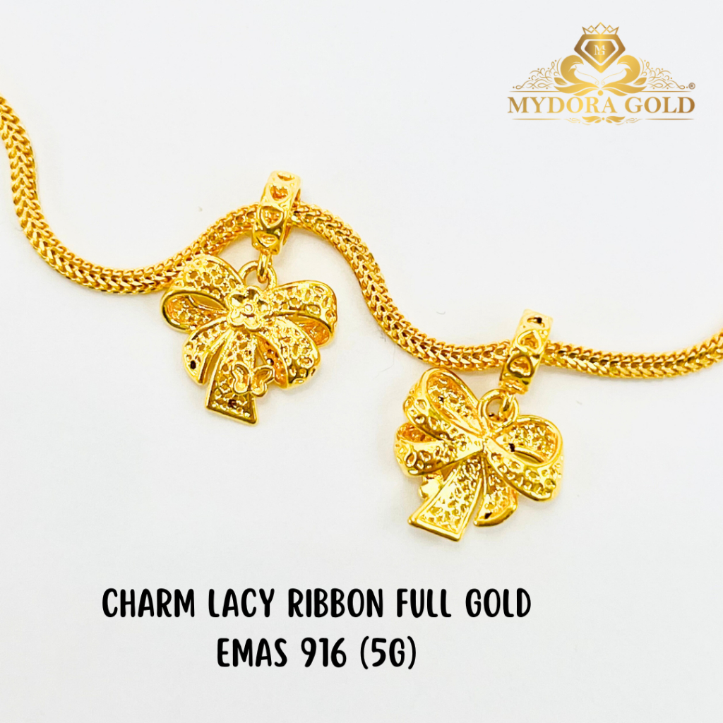 MYDORA Charm Lacy Ribbon Full Gold (5G) l EMAS 916/22K | Shopee Malaysia