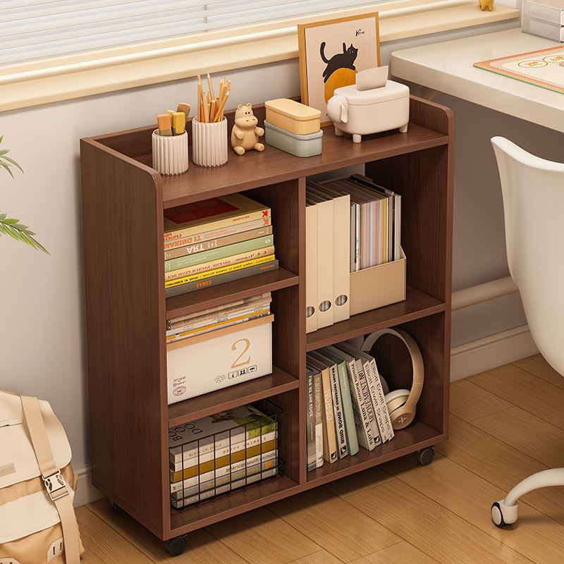 Movable Bookshelf with Wheels, Floor-Standing, Beside Desk, Bedside ...