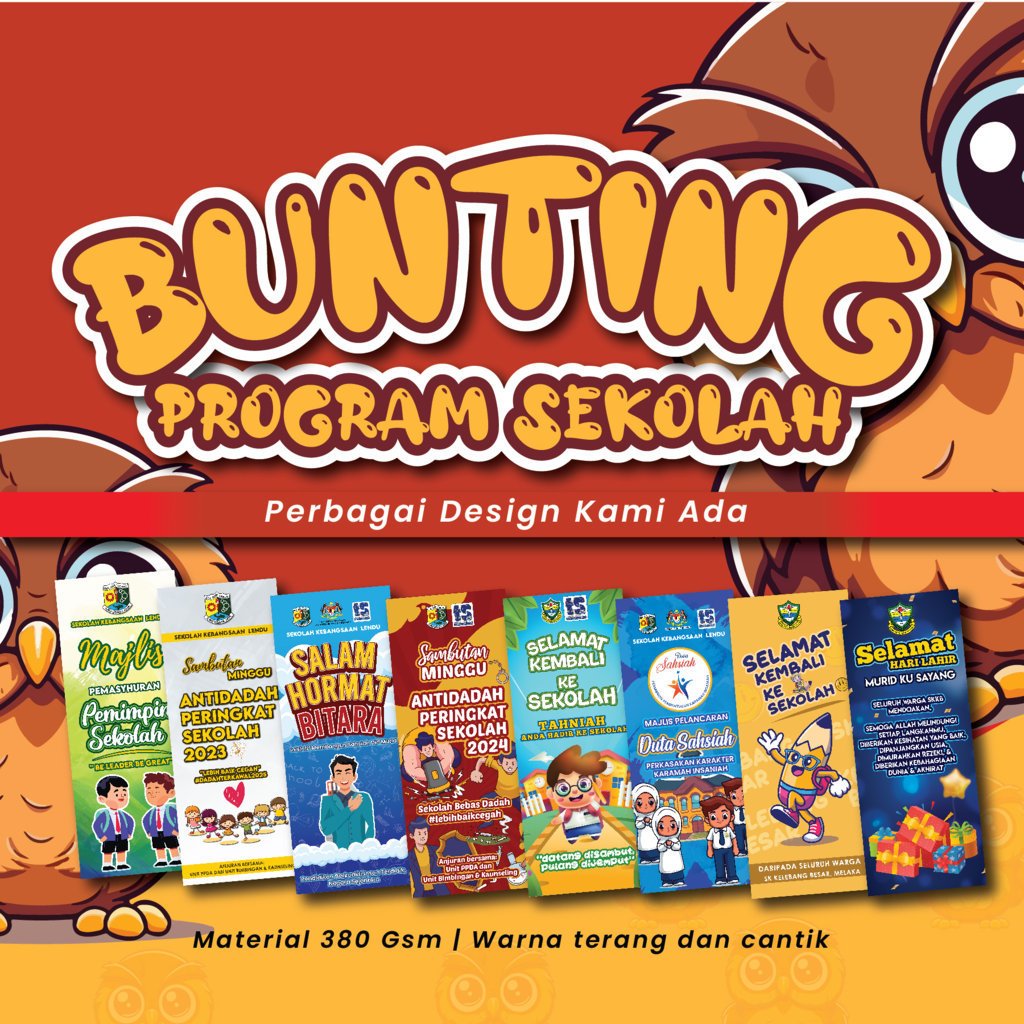 BUNTING PROGRAM SEKOLAH (PERBAGAI DESIGN) | Shopee Malaysia