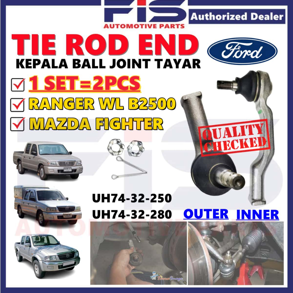 FIS Steering Rack Tie Rod End Outer Ford Ranger WL B2500 Mazda Fighter ...