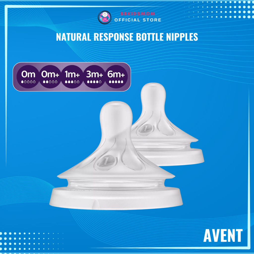 Philips Avent Natural Response Bottle Nipples Teats (2pcs/Pack) Puting ...
