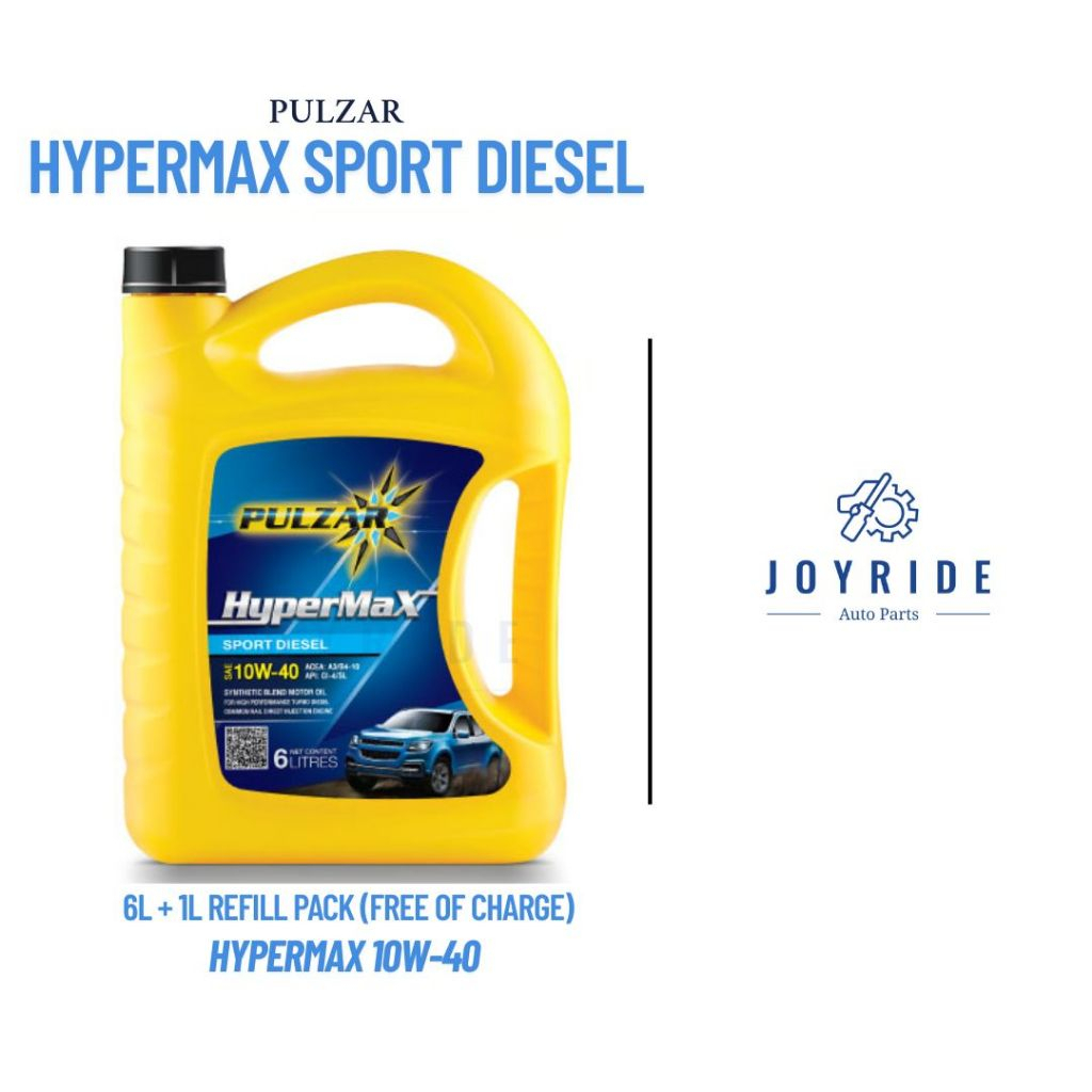 ( JOHOR ) PULZAR HYPERMAX SPORT DIESEL 10W40 ENGINE OIL (6L + 1L REFILL PACK) THAILAND RACING ...