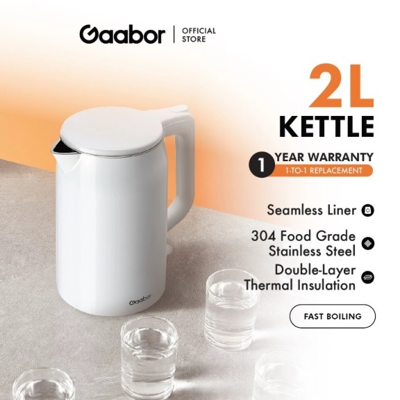 Gaabor Kettle Steam Induction Rapid Boiling Triple Safety Protection 2L ...