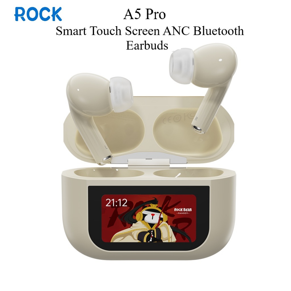 ROCK A5 Pro Smart Touch Screen ANC TWS Bluetooth Earphones | Shopee Malaysia