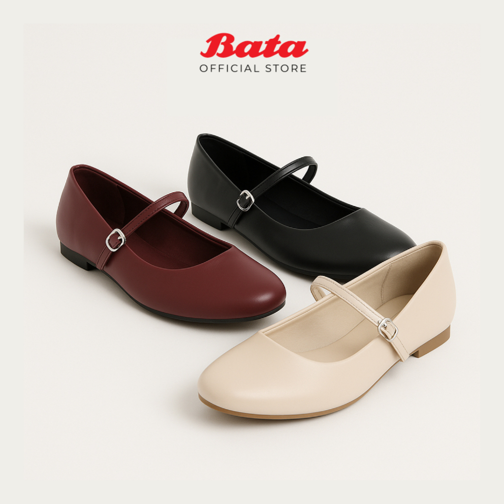 [Online Exclusive] BATA Brenda Women Maroon /Black /Beige Mary Jane ...