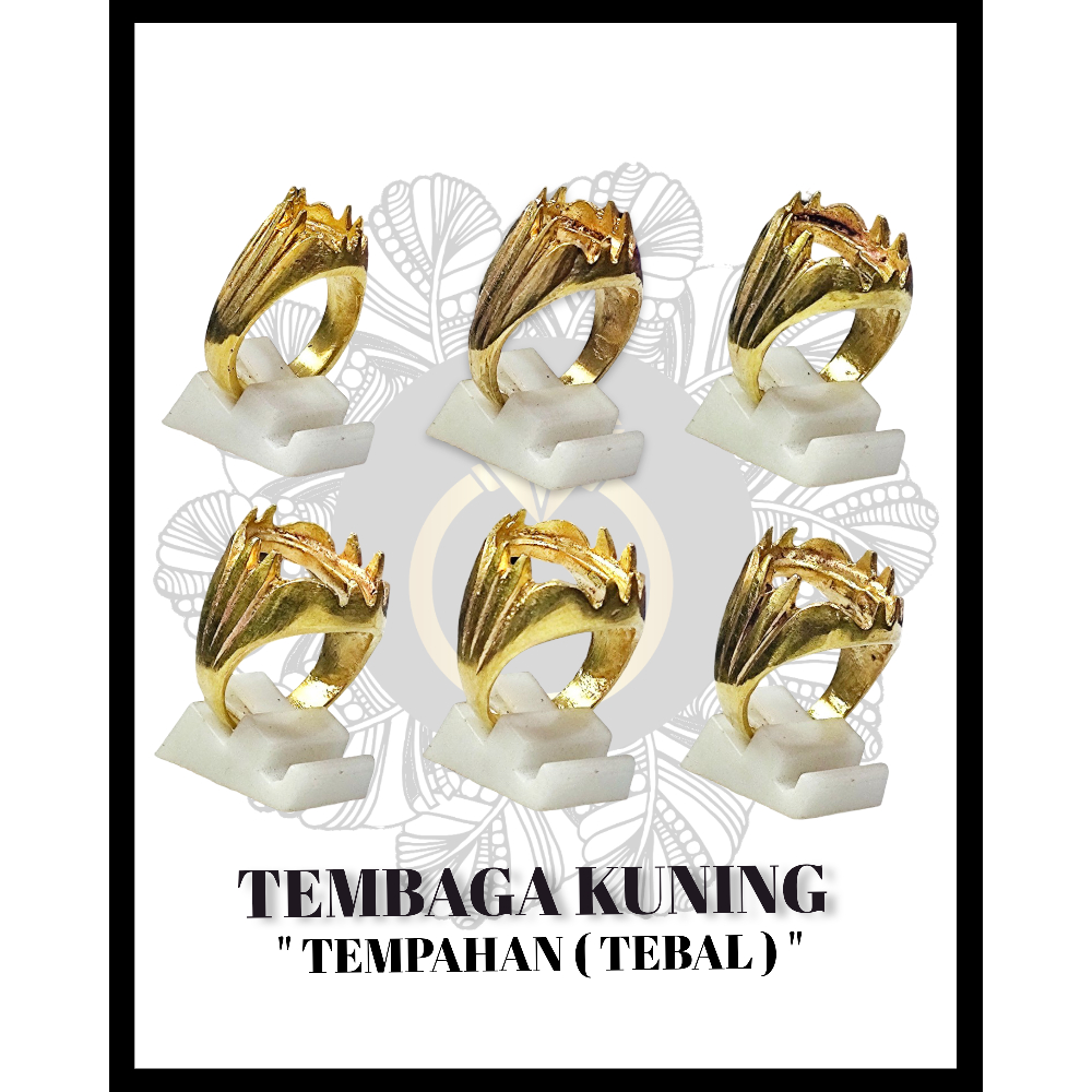 CINCIN TEMBAGA KUNING DESIGN KUKU KAMBING TEMPAHAN / JUAL MURAH / SAIZ ...