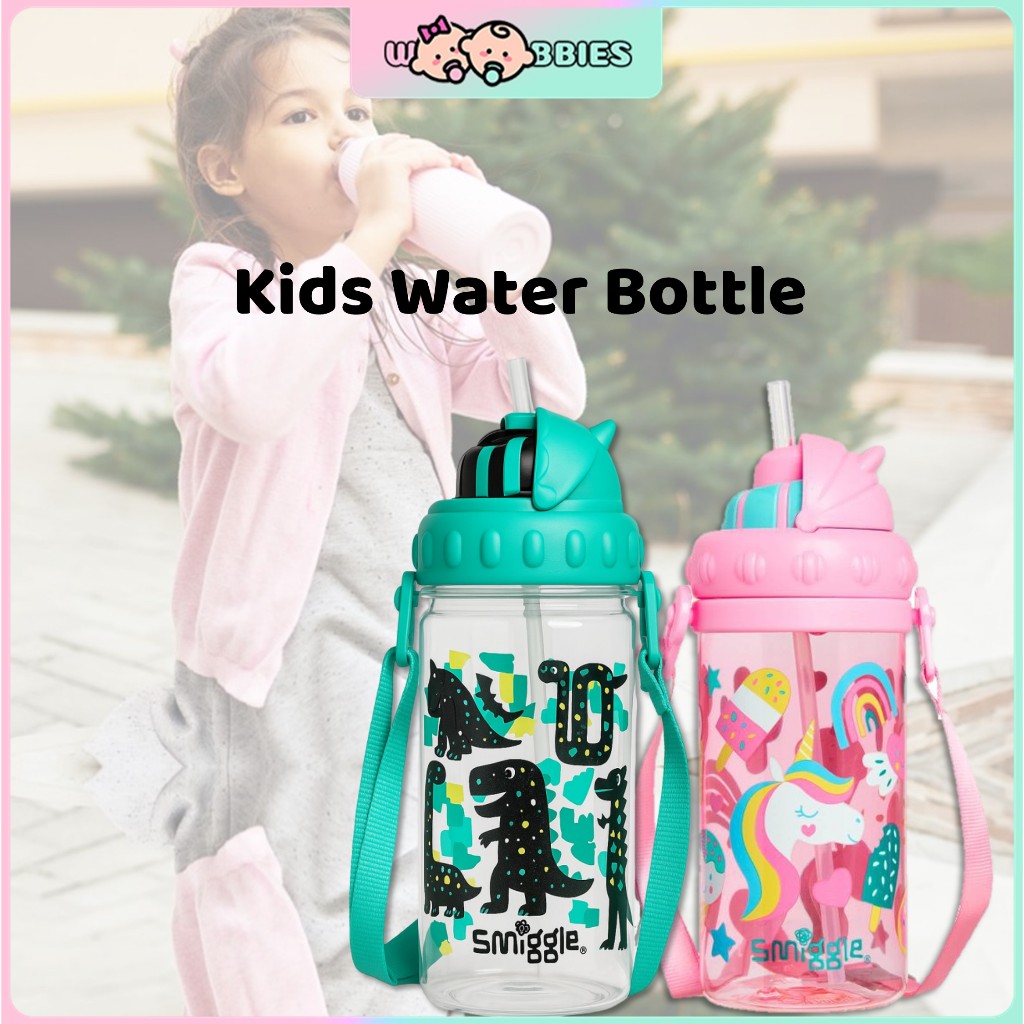 👶🏻Woobbies 430ML Smiggle Kids Water Bottle BPA Free with Straw Botol Air Kanak | Shopee Malaysia