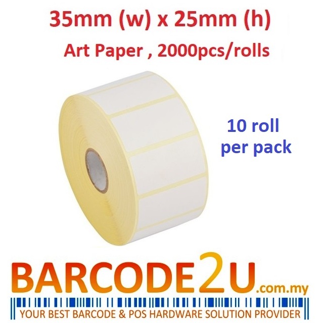 35mm x 25mm Barcode Label Sticker (10 rolls) | Shopee Malaysia