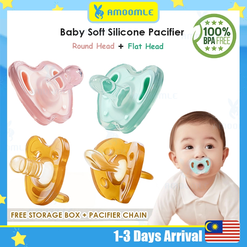 4 IN 1 Baby Soft Silicone Pacifier Nano Silver Soothie Pacifier Set ...