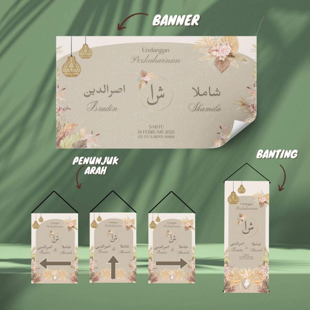 ADD-ON PDF COMBO | Banner, Bunting, Penunjuk Arah, & Doorgift Sticker ...
