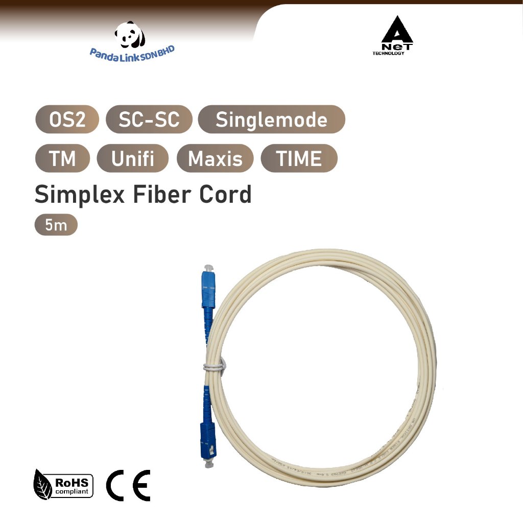 ANET OS2 SC-SC UPC SM TM Unifi Simplex Fiber Cord (5M) | Shopee Malaysia