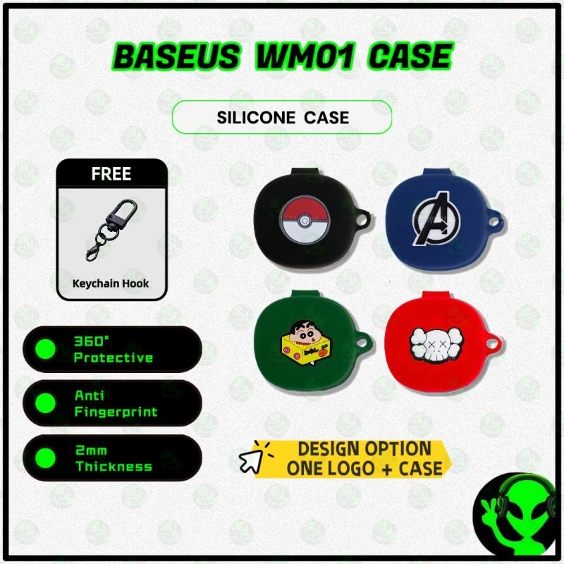 Baseus WM01 Case Wireless Earbud Protective Shell Soft Silicone Casing ...