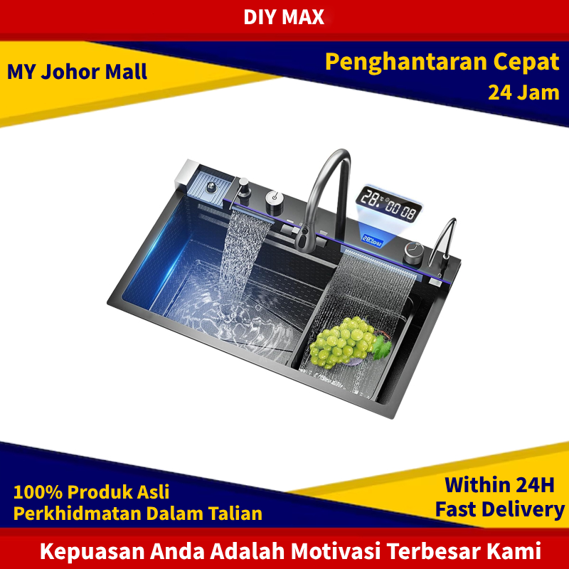 DIY MAX Upgrade Smart Nano Sink 304 Stainless Steel Kitchen Sinki Dapur ...