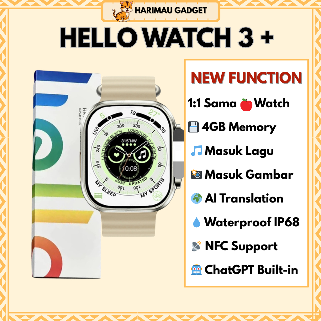 HELLO Watch 3 Plus Smart Watch Amoled Screen 4Gb Storage COMPAS Smooth ...