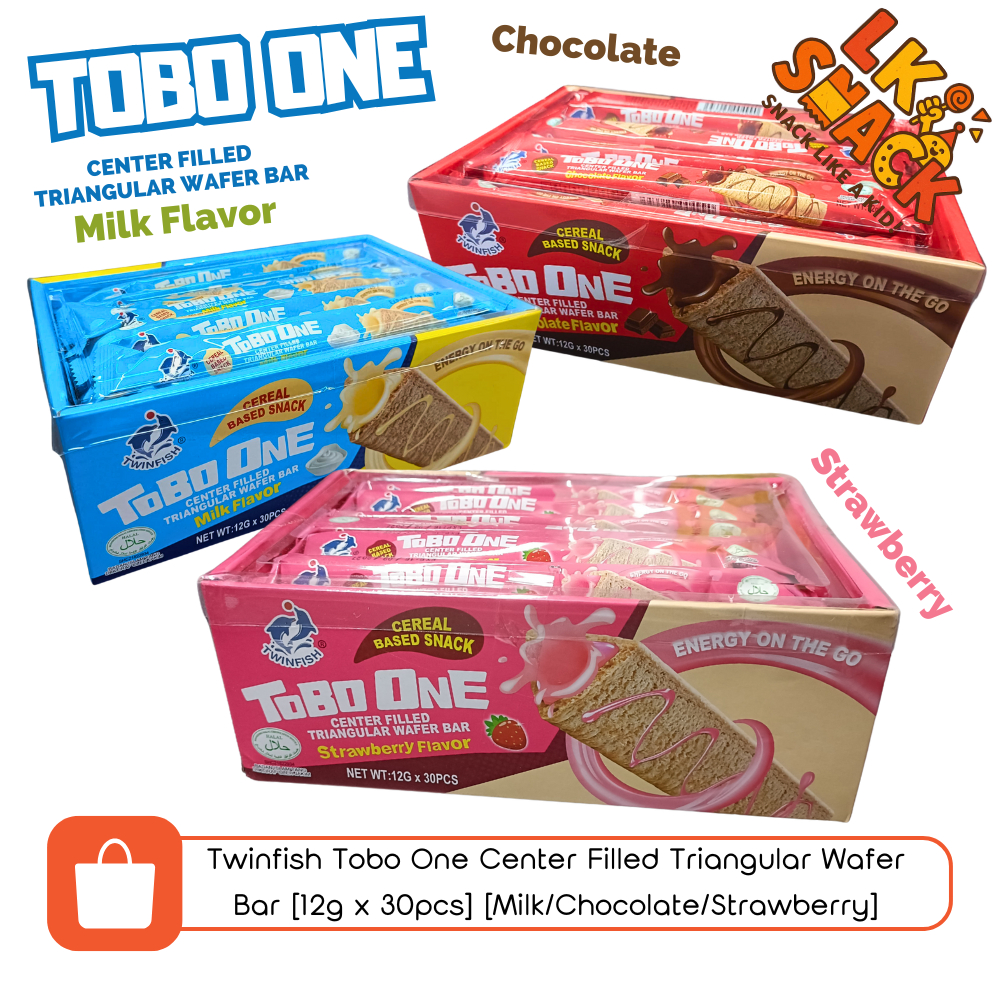 Twinfish Tobo One Center Filled Triangular Wafer Bar [12g x 30pcs ...