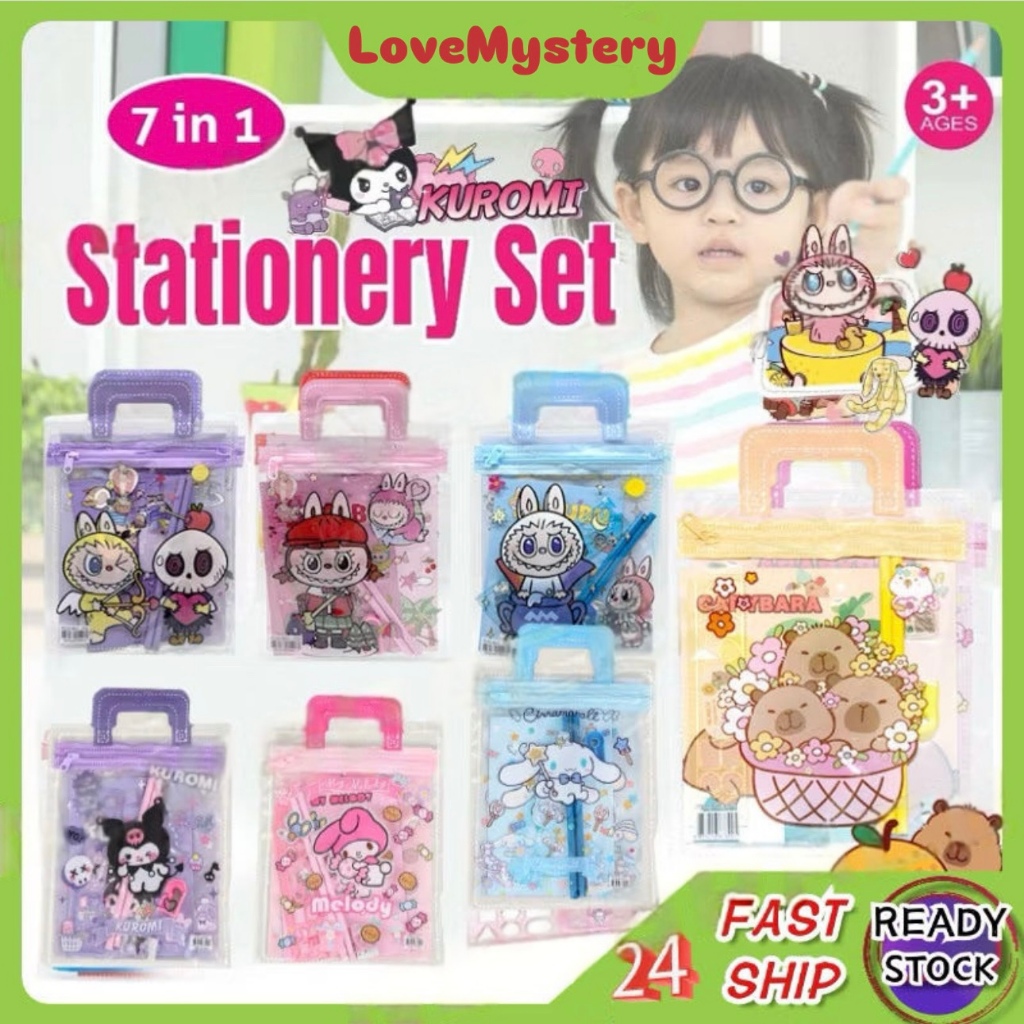 Alat Tulis Capybara Kuromi Labubu Stationery Set For Students Kids ...