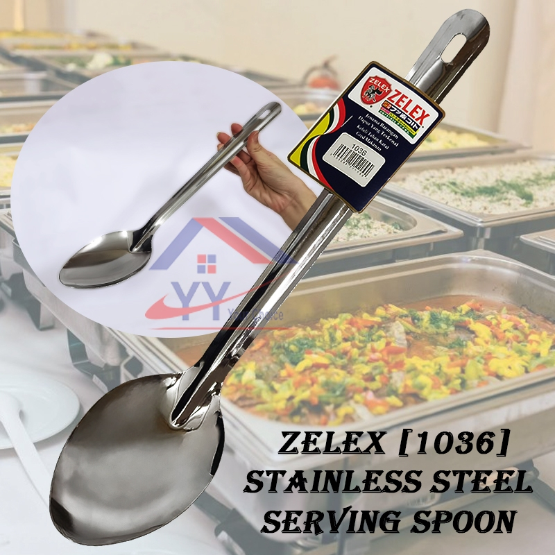 ZELEX Brand 【1036】Stainless Steel Serving Spoon (BIG)/Large Curry Ladle ...
