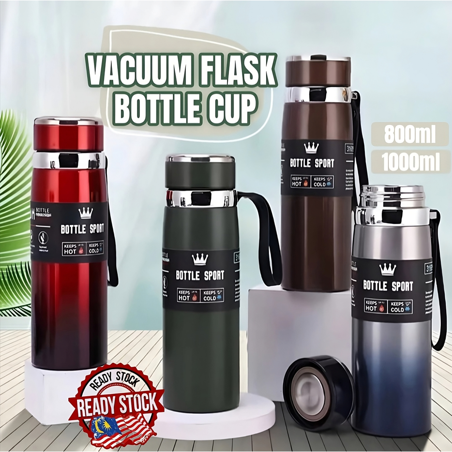 Stainless Steel Vacuum Thermos Bottle 1000/800ML With Handle Insulated ...
