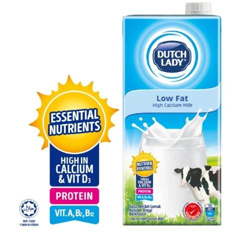 DUTCH LADY Low Fat High Calcium UHT Milk 1L (Exp: 09/01/2026) | Shopee Malaysia