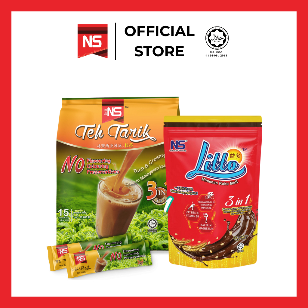 (MIX BUNDLE) NS 3 in 1 Teh Tarik + Litto 3 in 1 Chocolate Malt [HALAL] | Shopee Malaysia