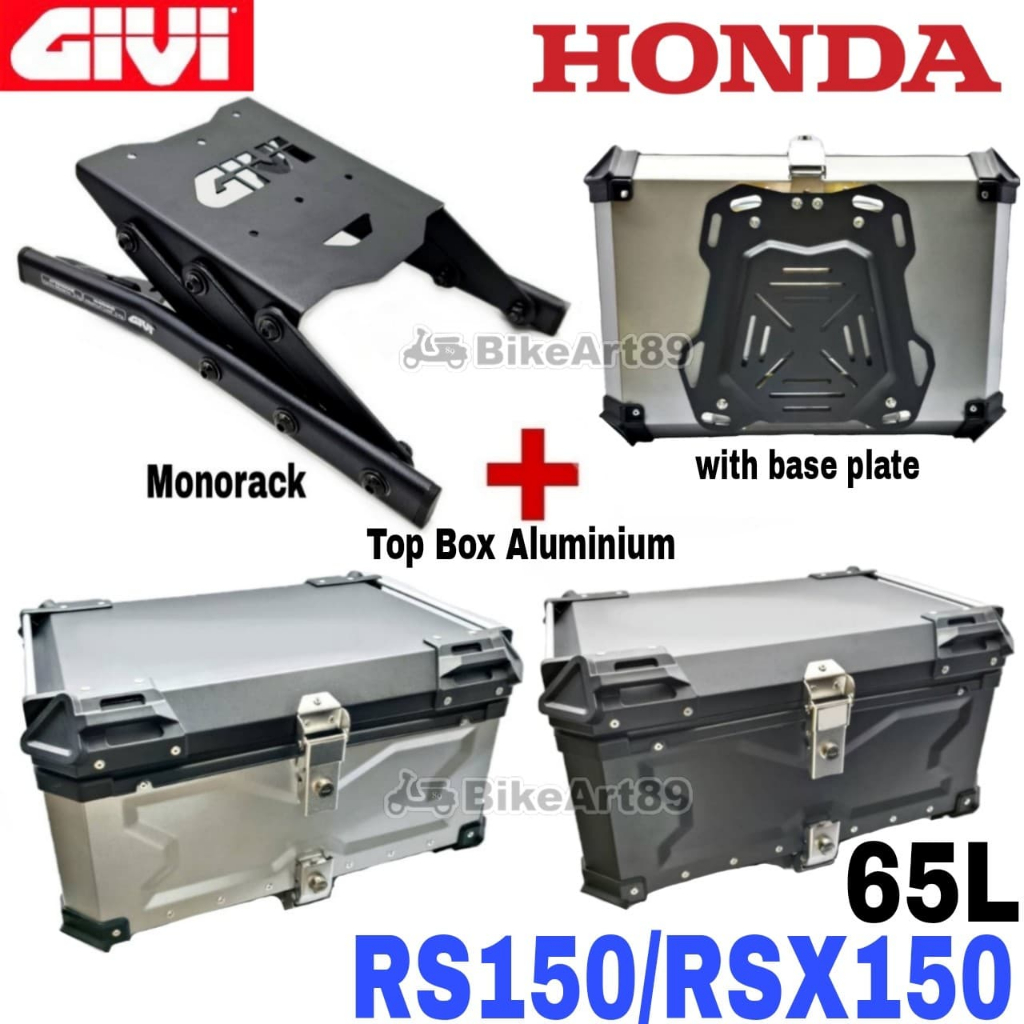 GIVI Monorack Honda RS150 RSX150 RS-X 150 Top Box Aluminium 65L 65 ...