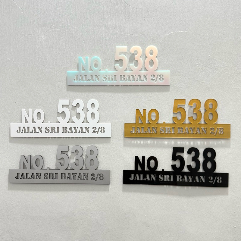 Custom Made Number Plate Rumah Aryclic 5MM modern House Plate Alamat ...