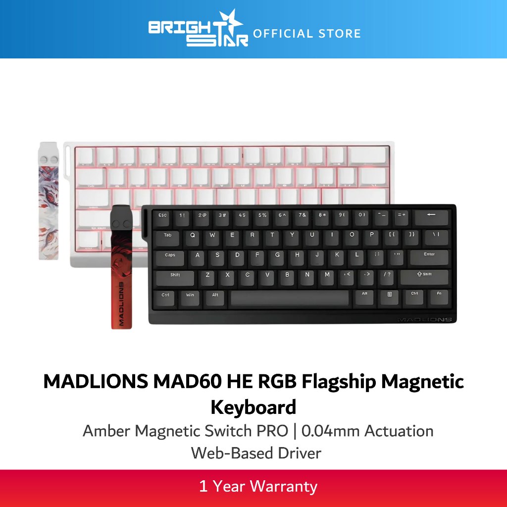 MADLIONS MAD60 HE | MAD68 HE Magnetic RGB Gaming Keyboard - Black/White ...