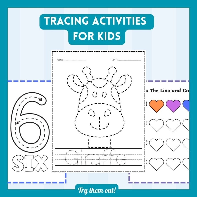 Printable Basic Tracing Worksheets for toddlers, SOFTCOPY, [PDF ...
