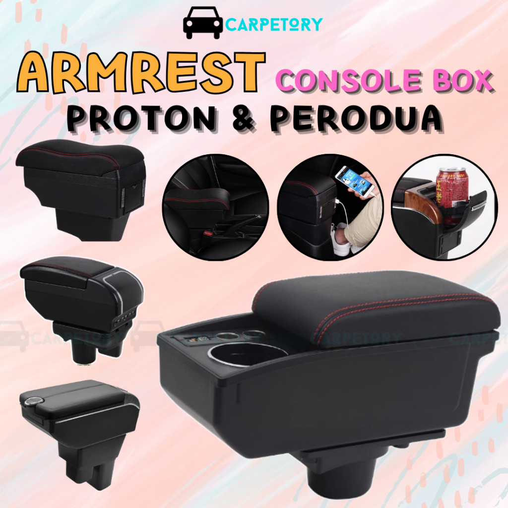 Car Armrest USB Port Console Box Arm Rest Proton Perodua Axia Bezza ...