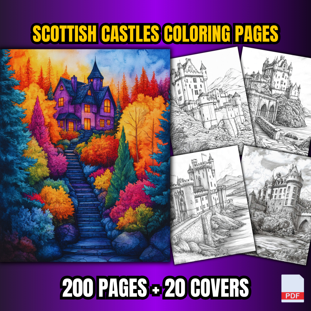 [PDF] 200 Scottish Castles Coloring Pages For Adults | Shopee Malaysia
