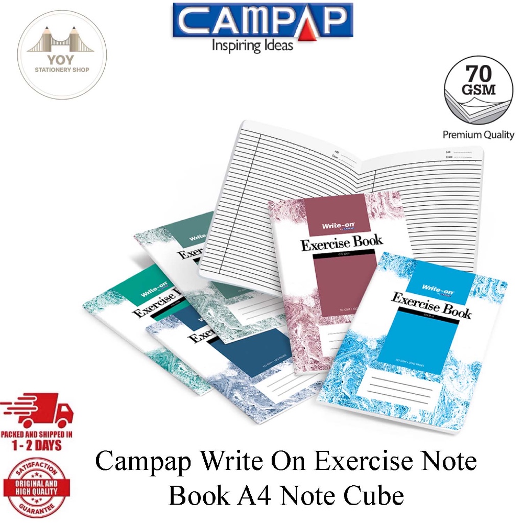 Campap Write On Exercise Note Book A4 (70gsm Woodfree Paper) | Shopee ...