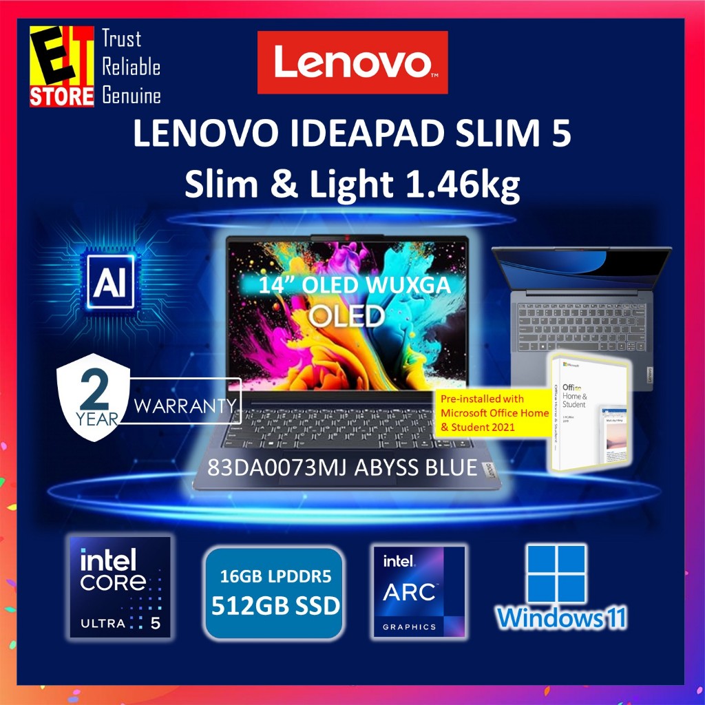 Lenovo Laptop IdeaPad Slim 5 AI IPS5 (Core Ultra 5 125H/16GB/512GB ...