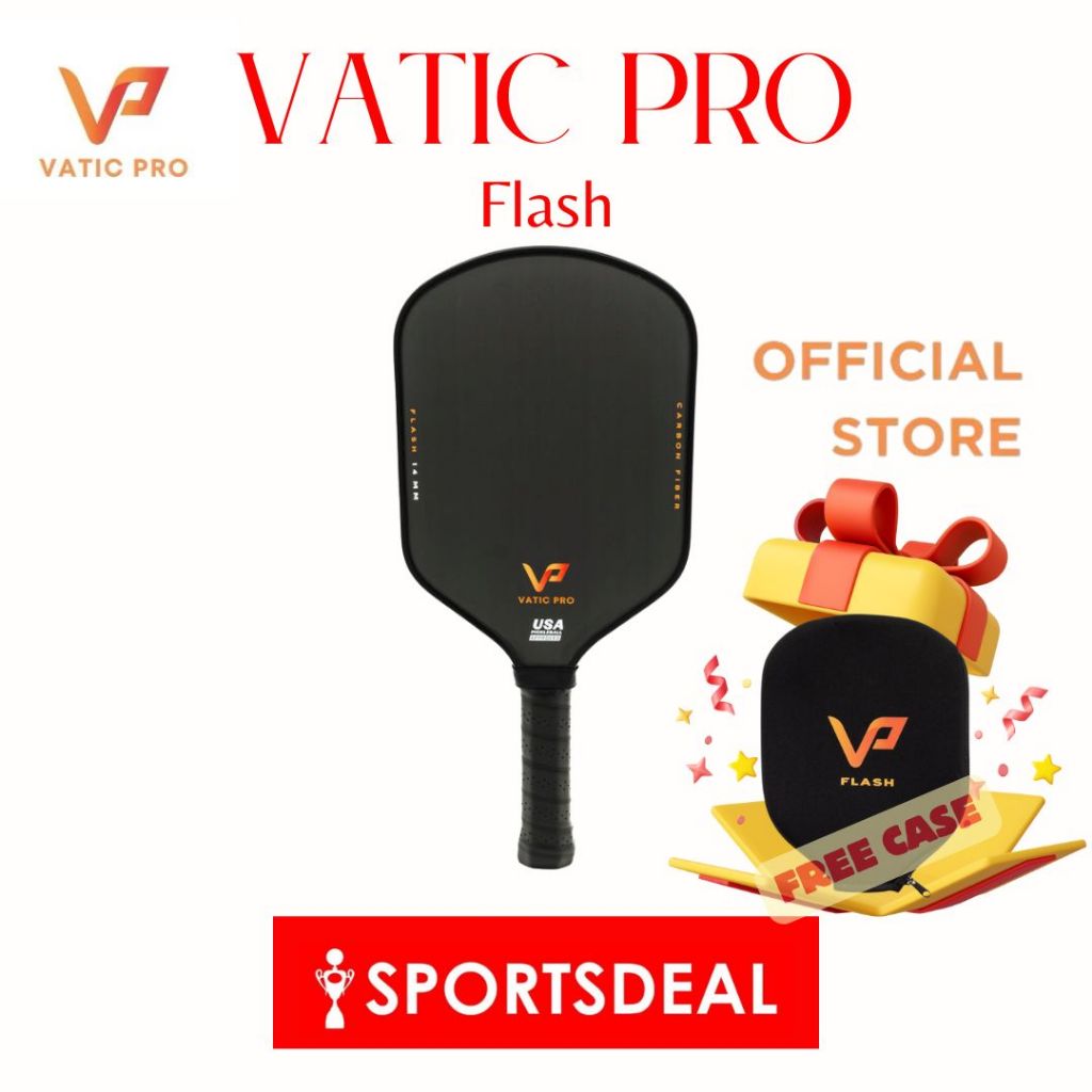 Vatic Pro Flash Carbon Fiber Pickleball Paddle (Includes Free Paddle ...