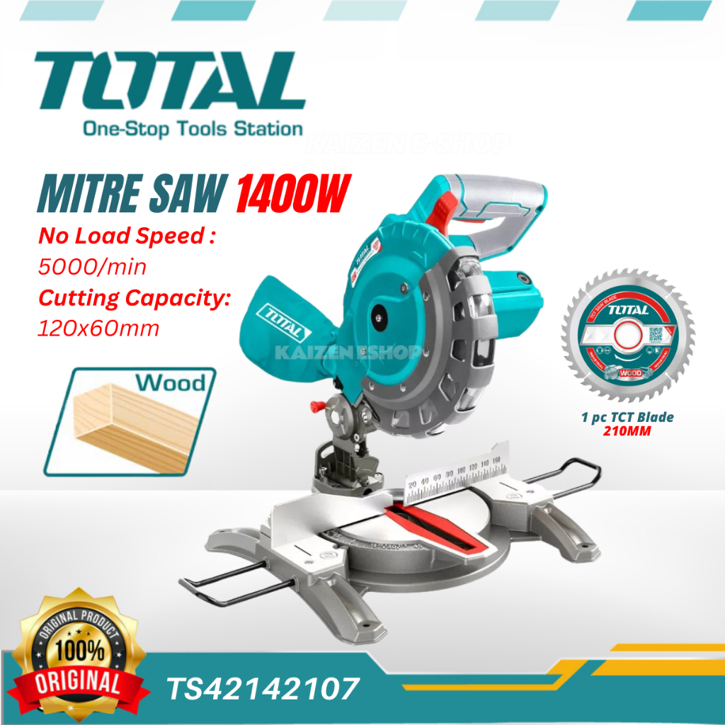 TOTAL TS42142107 1400W Mitre Saw ( Replacement Model : TS42142101 ) | Shopee Malaysia