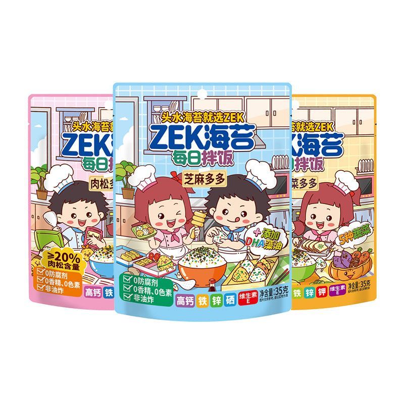 ZEK 儿童每日海苔拌饭紫菜拌饭 芝麻多多/蔬菜多多/肉松多多 Seaweed Mixed Seasoning | Shopee Malaysia