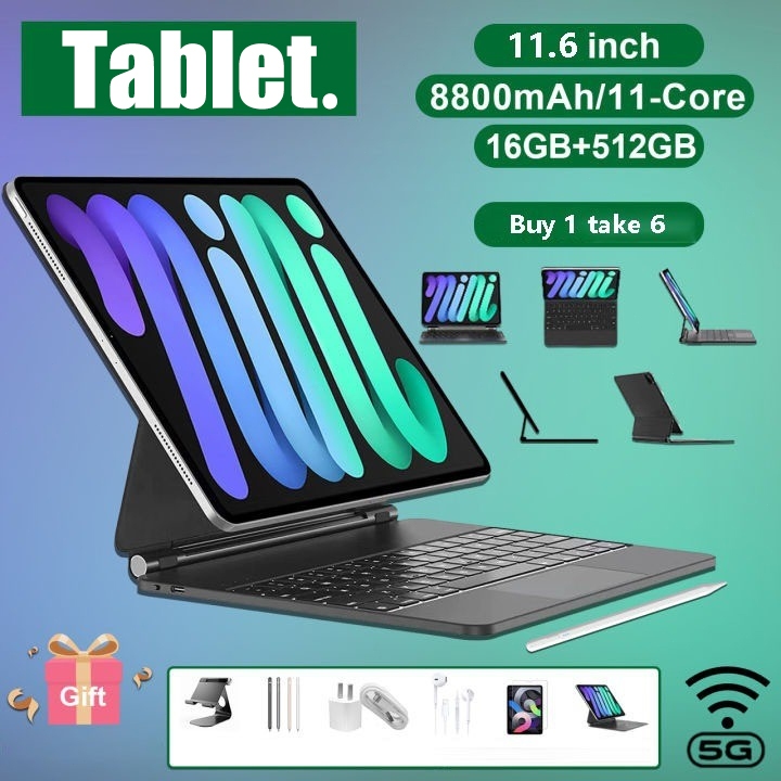 2025 Pro11 Tablet 16+512GB Android 12 Tablet 12inch HD Screen PC 5G ...