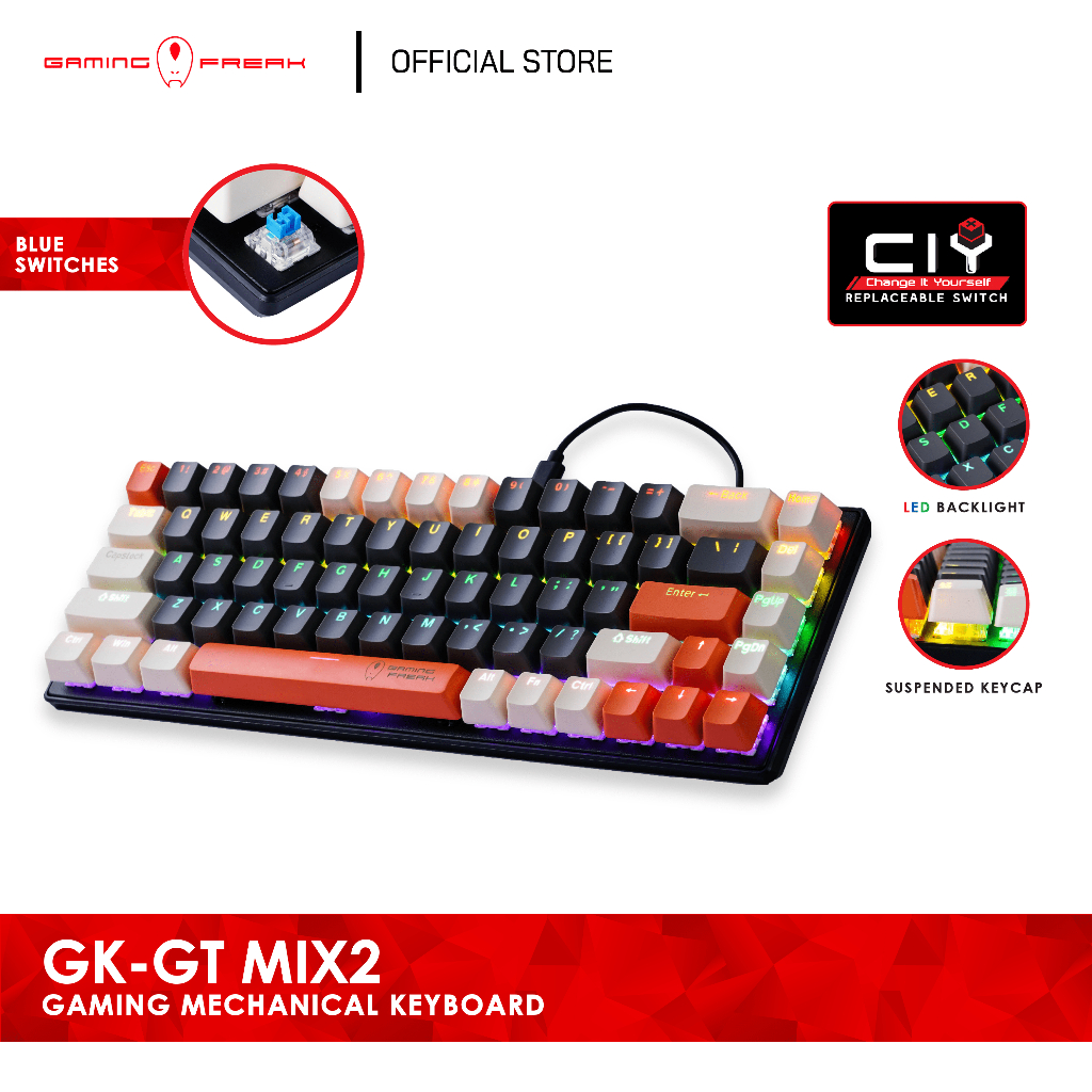 GAMING FREAK GK-GT MIX2-OBL MECHANICAL KEYBOARD | Shopee Malaysia