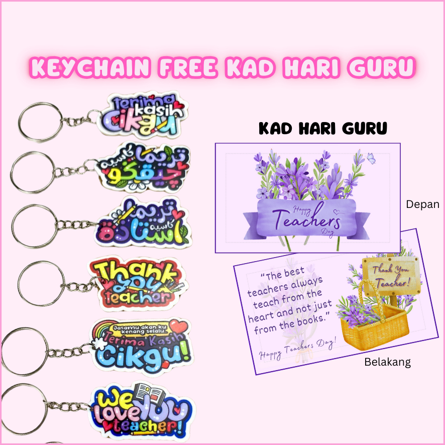 Keychain Hari Guru Terima kasih Cikgu hadiah untuk guru Gift for ...