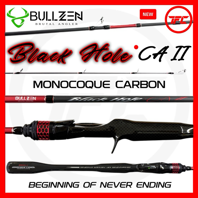 BULLZEN BLACK HOLE • CA II Baitcast & Spinning Fishing Rod Carbon ...