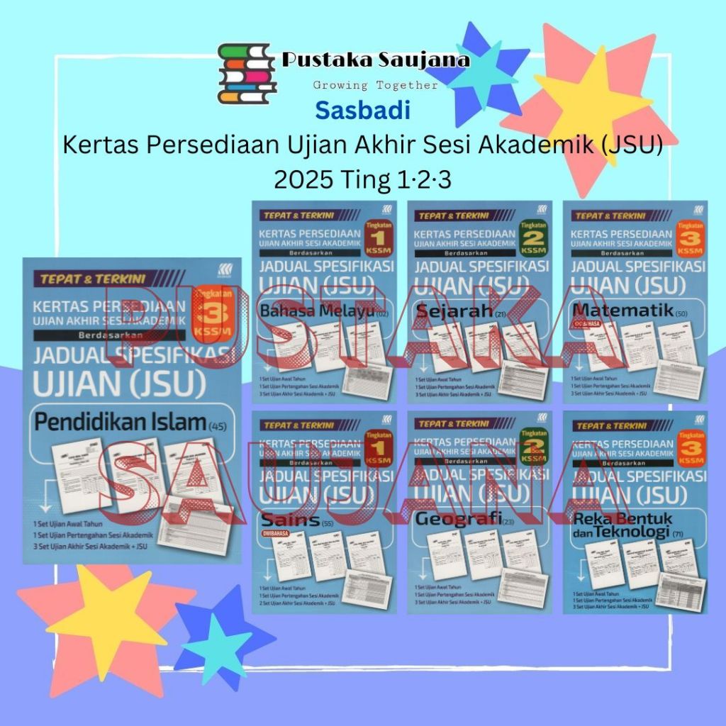 [Saujana] SASBADI Kertas Persediaan Ujian Akhir sesi akademik (JSU) 2025 Ting 1·2·3 | Shopee ...