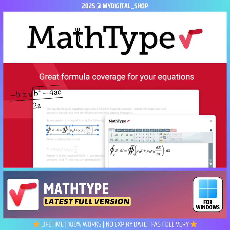 MathType 2025 v7.8.2 | For Windows Only | Full Version | Lifetime 100% Works | Shopee Malaysia