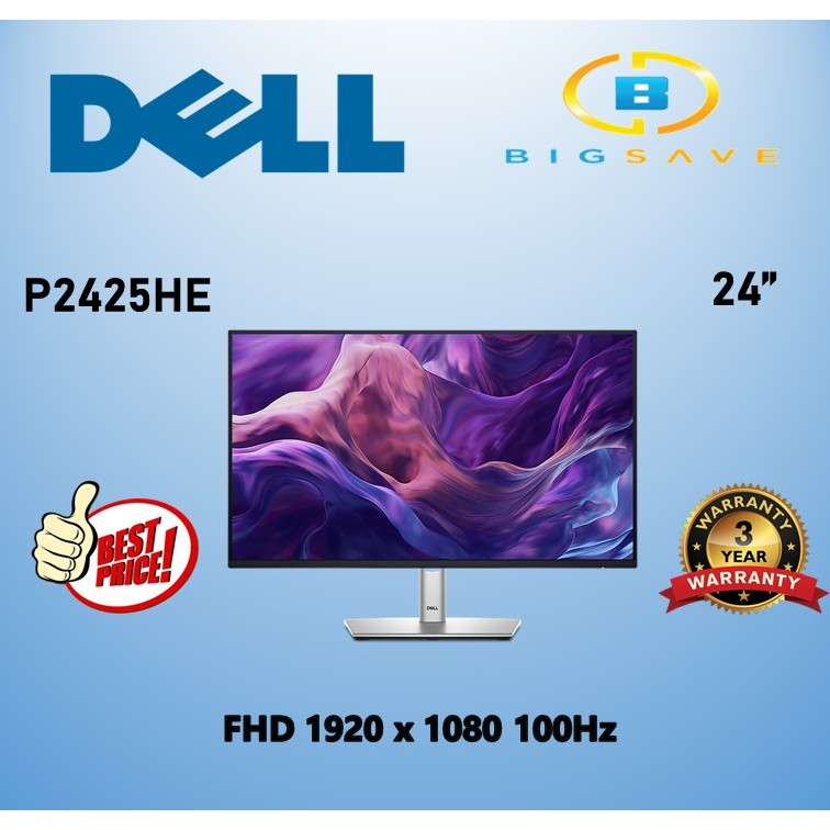 DELL PRO 24" P2425HE PLUS USB-C HUB MONITOR IPS | 100HZ | RJ45 LAN ...