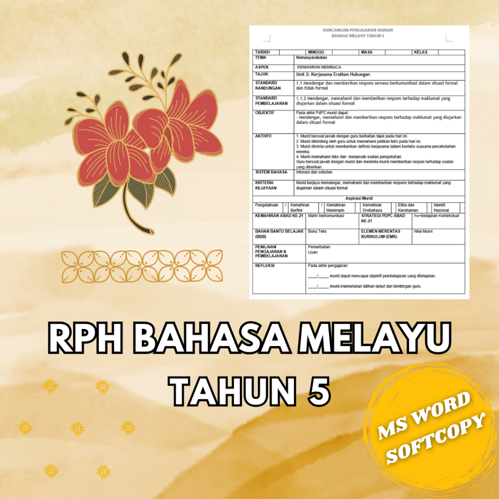 RPH Bahasa Melayu Tahun 5 2025/2026 Lengkap Untuk Setahun | Shopee Malaysia