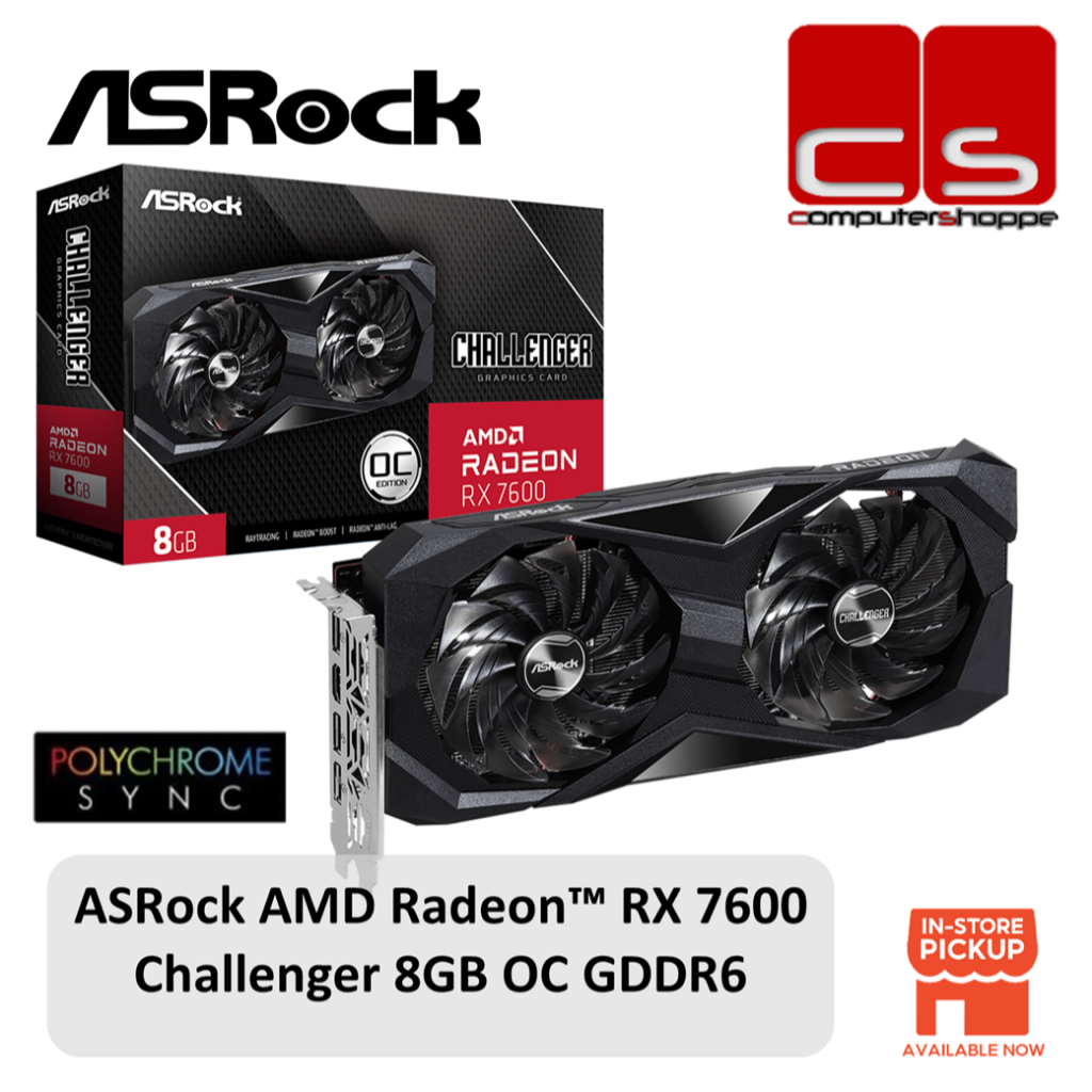 ASROCK AMD Radeon™ RX 7600 Challenger 8GB OC GDDR6 | Shopee Malaysia