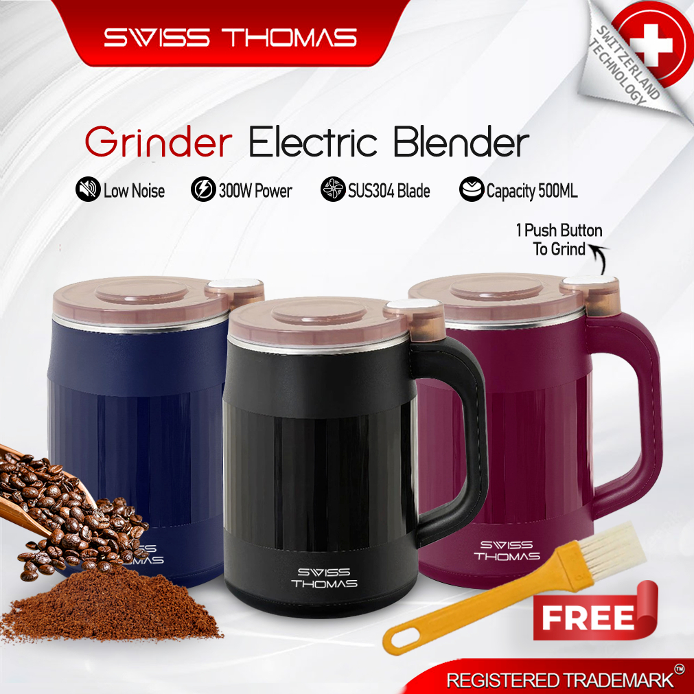 Swiss Thomas Portable Electric Food Grinder Coffee Bean Grinder Blender ...